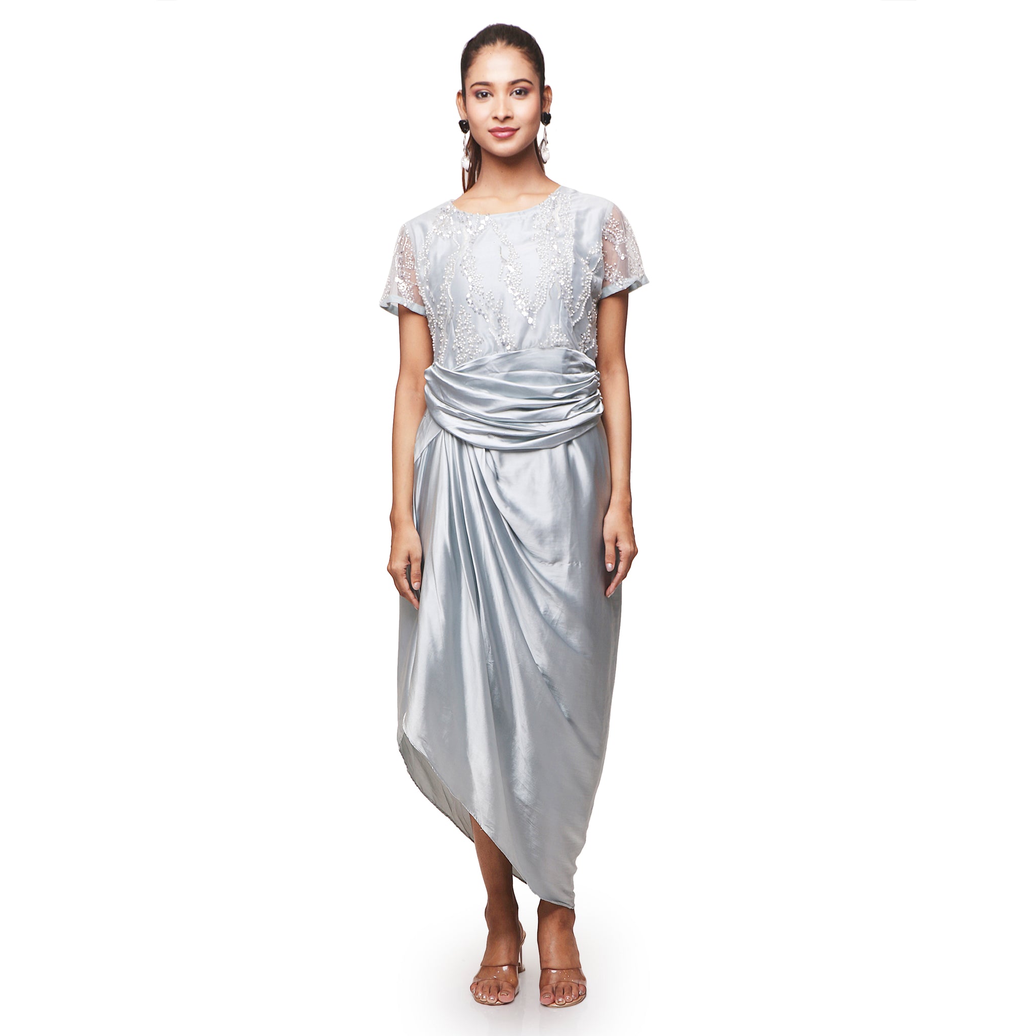 Long Dress in Golden Embellishments
